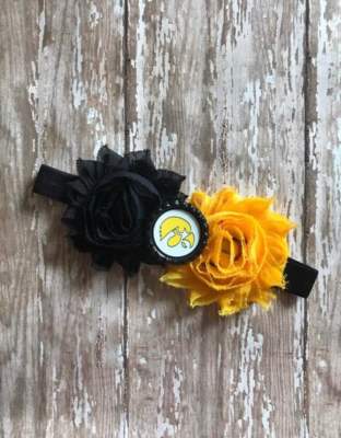 Iowa Hawkeyes elastic infant, toddler, or adult sized headband bow | eBay