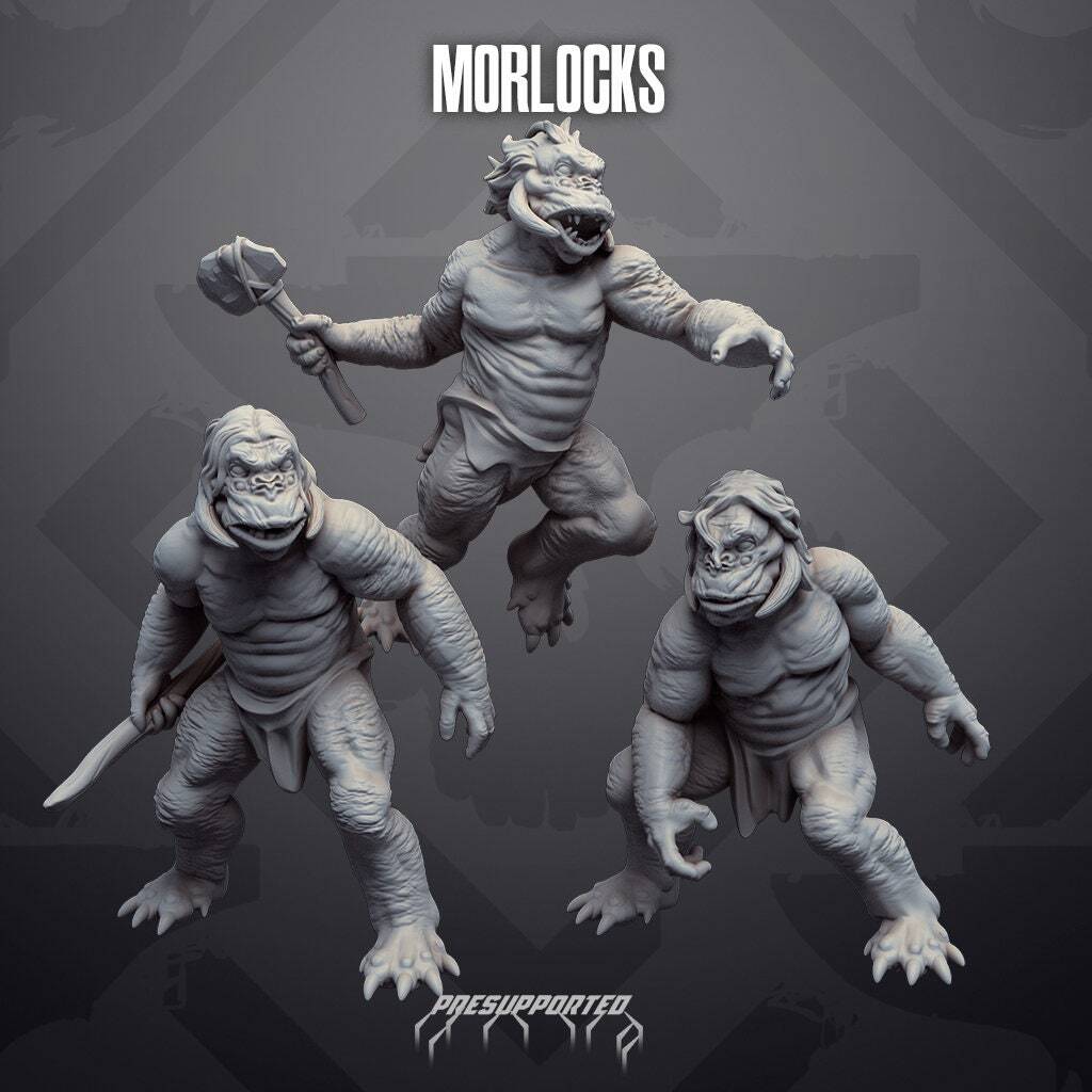 Morlocks - Set of 3 | 35mm | SW Legions | DnD Miniatures | Tabletop ...