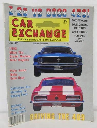 Car Exchange Magazine July 1980 Vintage Auto Shopper Cars and Parts Z ...