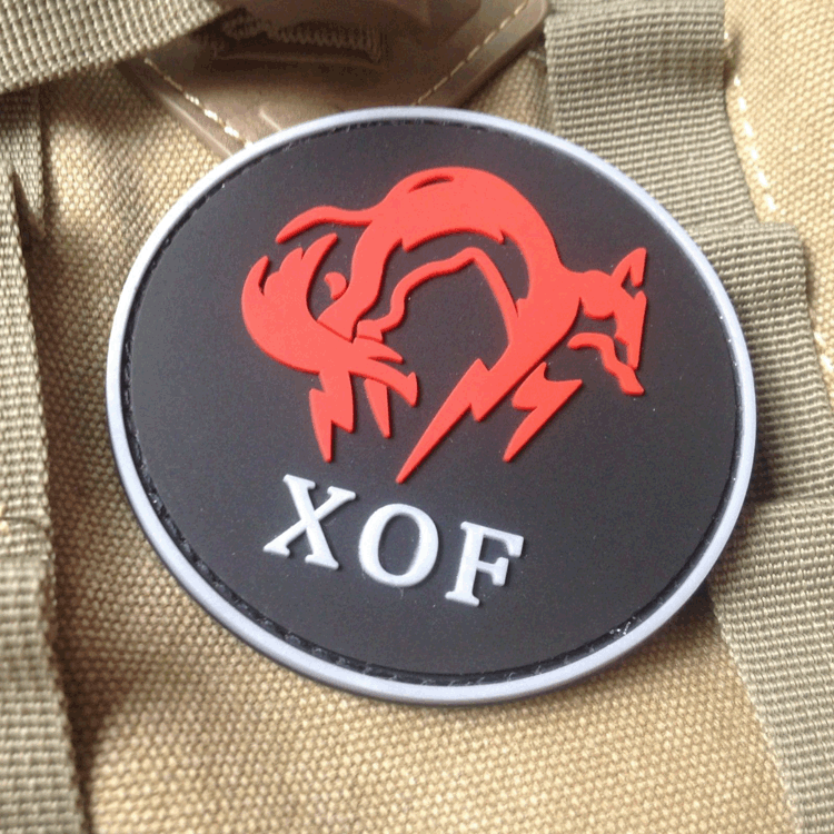 3D PVC RED Metal Gear Solid MGS XOF Badge Special Forces Armband HOOK ...