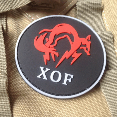3D PVC RED Metal Gear Solid MGS XOF Badge Special Forces Armband HOOK ...