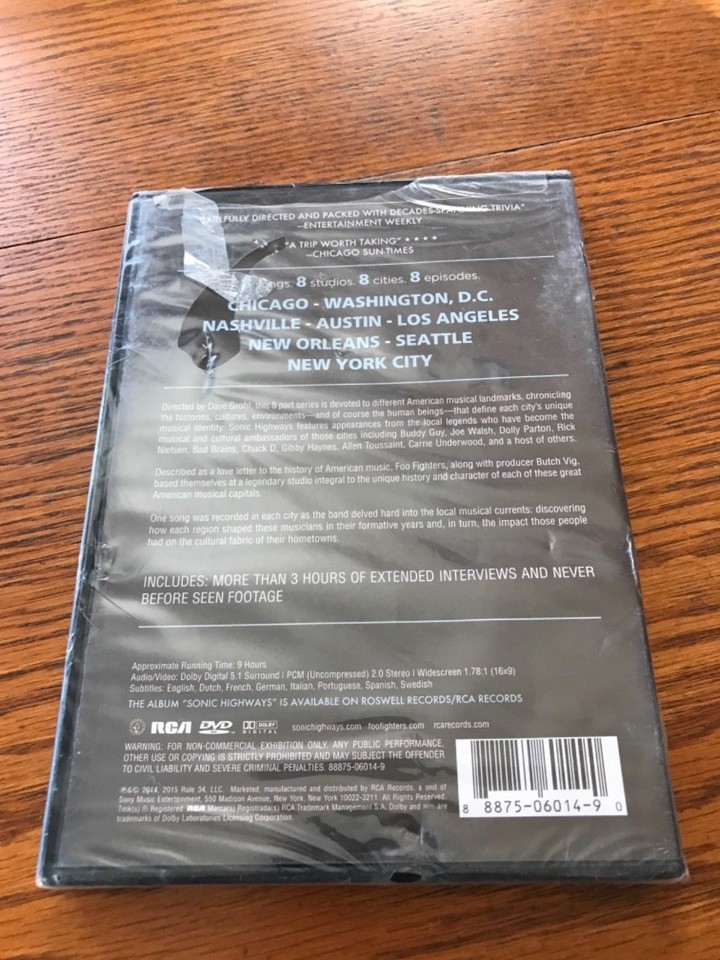 FOO FIGHTERS: SONIC HIGHWAYS 4 DISC DVD SET - AUTHENTIC US RELEASE ...