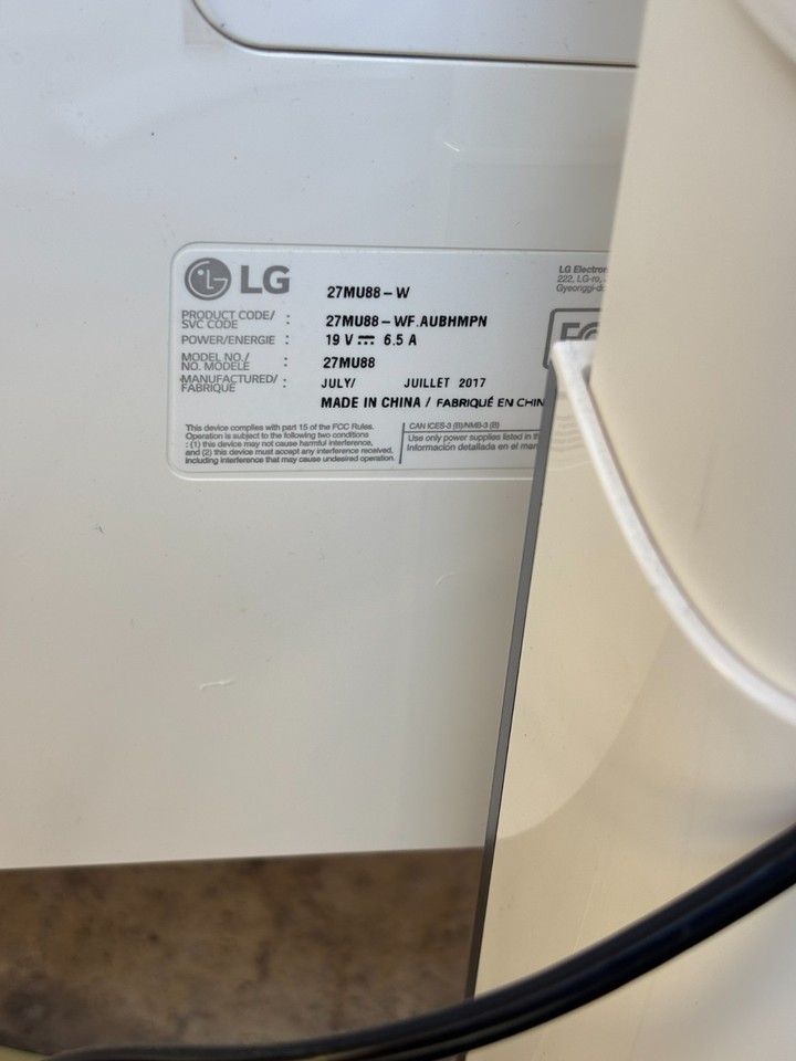 1EA - LG 27MU88-W 27" 4K LED (3840x2160) LCD Monitor HDMI DP Port w ...