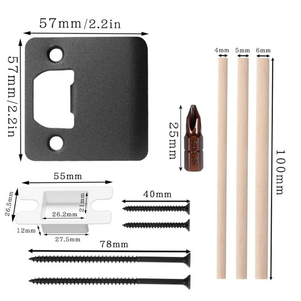 Door Strike Plate Extended Lip Hardened Steel Construction Rounded ...