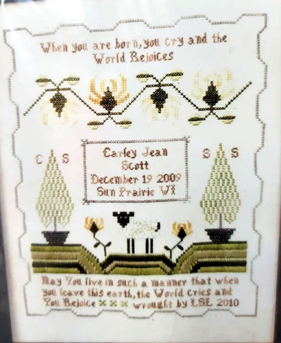 Chessie & Me Birth Sampler Chart NIP 32 Count Sheep | eBay