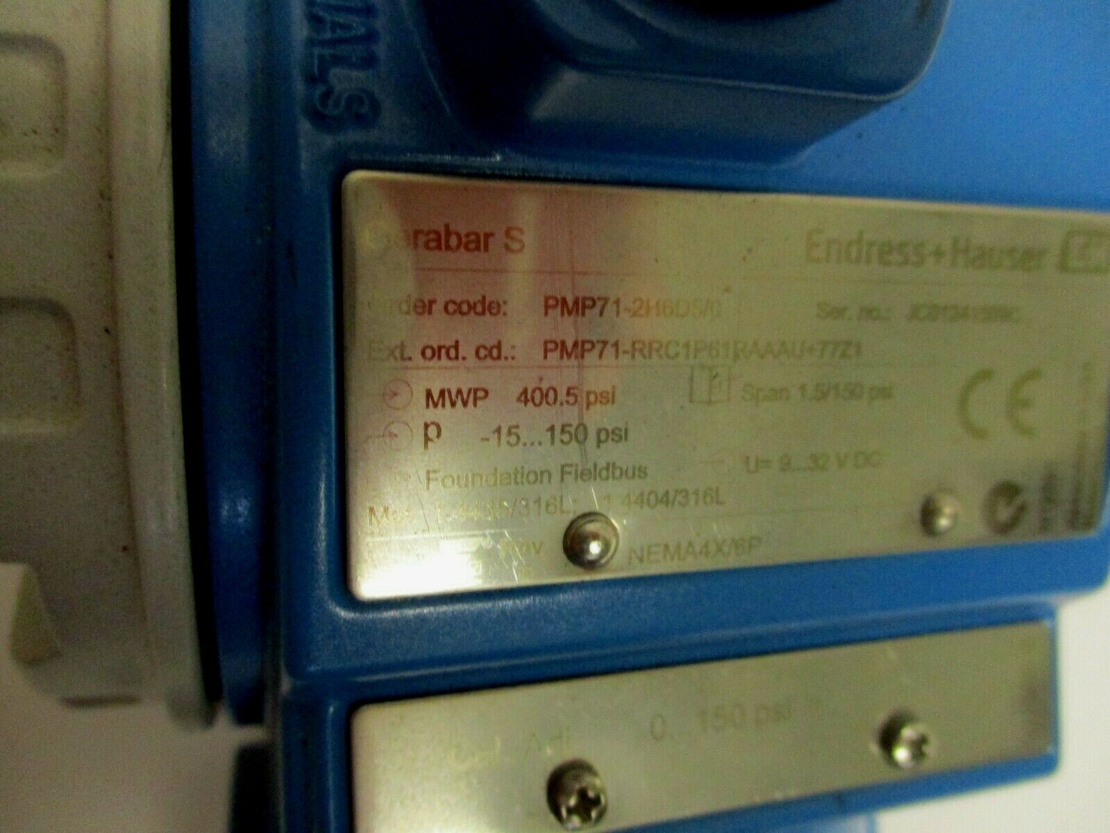 ENDRESS + HAUSER, CERABAR S, PMP71-2H6D5/0, PRESSURE TRANSMITTER | eBay