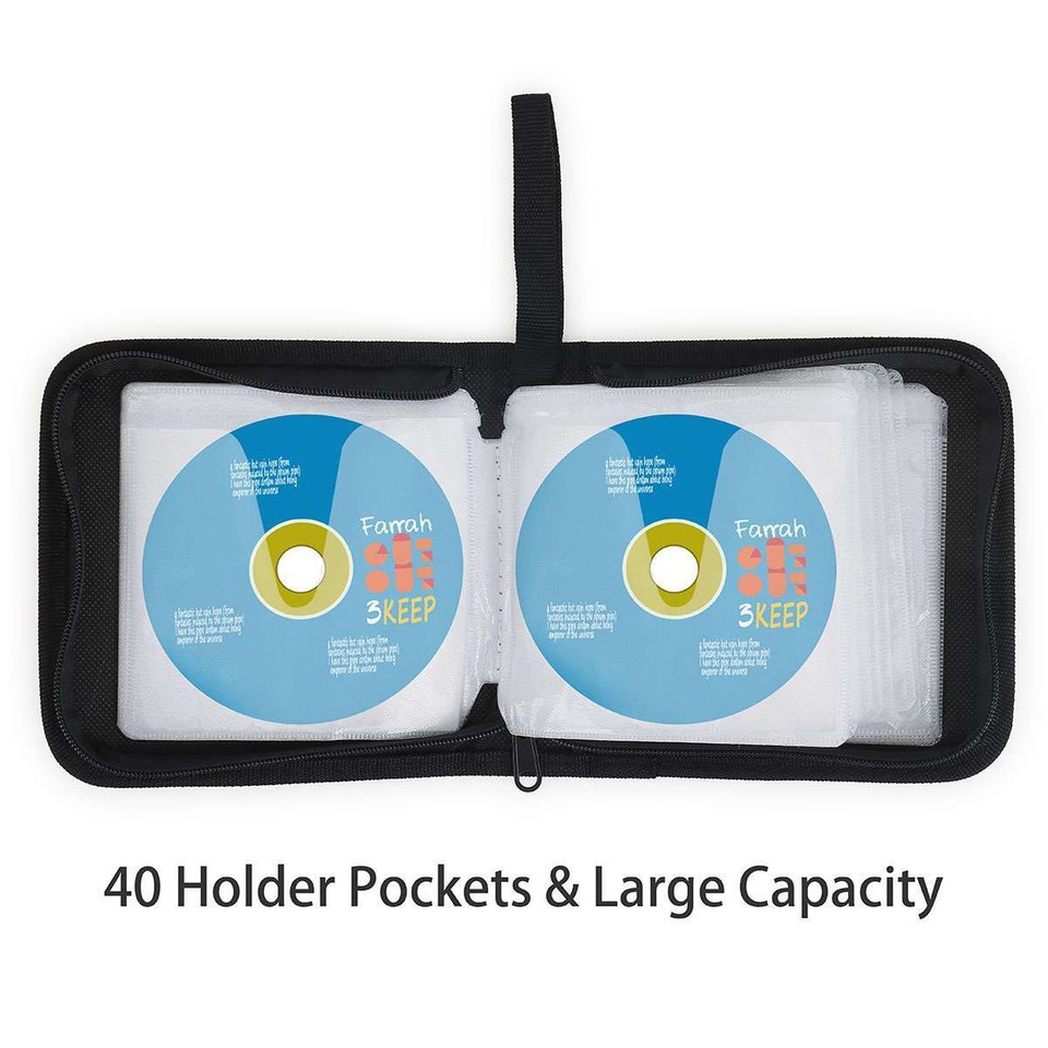 Portable Holder Large Storage Disc Wallet Bag for Car Home Travel 40 CD ...