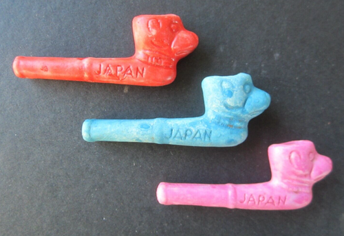 Set of 3 Old Vintage CRACKER JACK Prize Toy - DOG Soap PIPES - Bisque ...