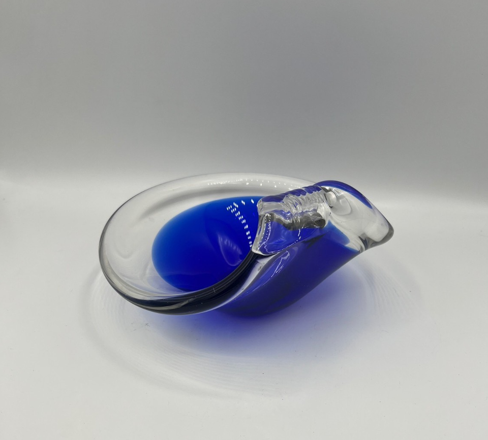 Vintage Jordan Import Murano Made in Italy Cobalt Blue Art Glass Bowl ...