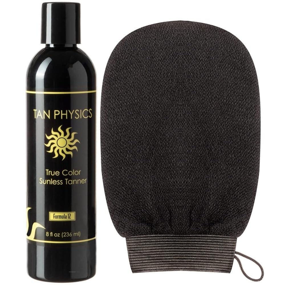 Tan Physics True Color Sunless Tanner 8oz w/ Exfoliating Mitt by Quest ...