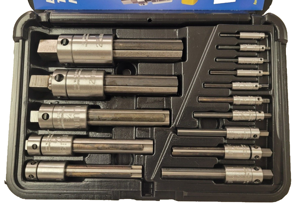 Walton 18015 15 PC Tap Extractor Set USA 4 FL SAE NC NF Metric W/ Case ...