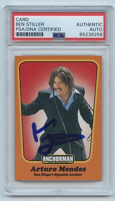 Ben Stiller Signed Autographed Anchorman Card Arturo Mendes #10 Psa/Dna ...
