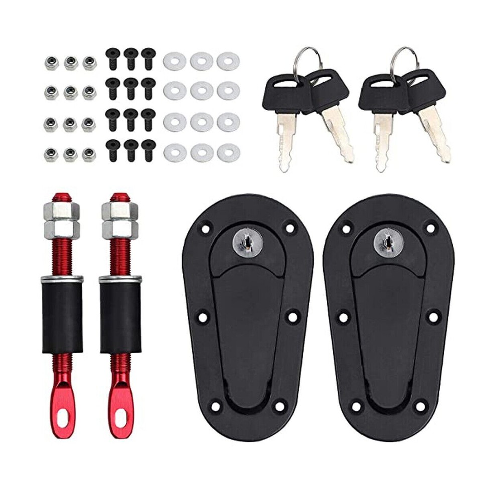 Motorsport Quick Release Bonnet Catches Plus Flush Locking Pin Black ...
