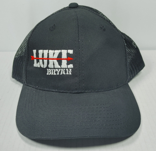 Luke Bryan Black Trucker Hat Cap Country Music OC Adjustable Back Mesh ...