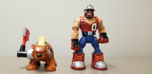 mattel Rescue Heroes Ben Choppin & Burly Bear Wildlife Team no ...