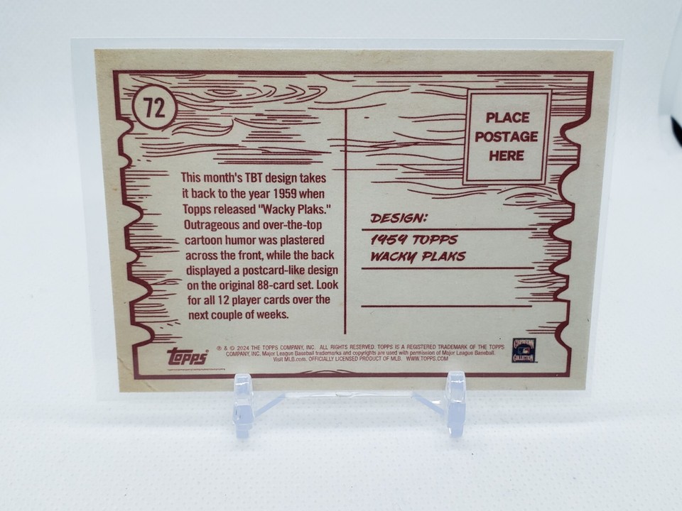 Roger Maris 2024 Topps Throwback Thursday TBT #72 1959 Wacky Plaks NY ...