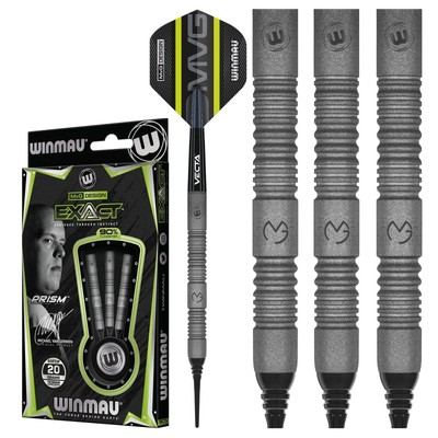 WINMAU Michael Van Gerwen MvG Exact 90% Tungsten Darts Set with Flights ...