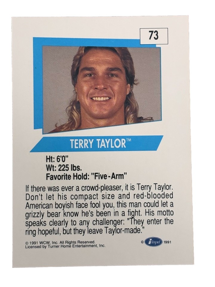 Excellent: Vintage 1991 Impel WCW Terry Taylor Trading Card | eBay
