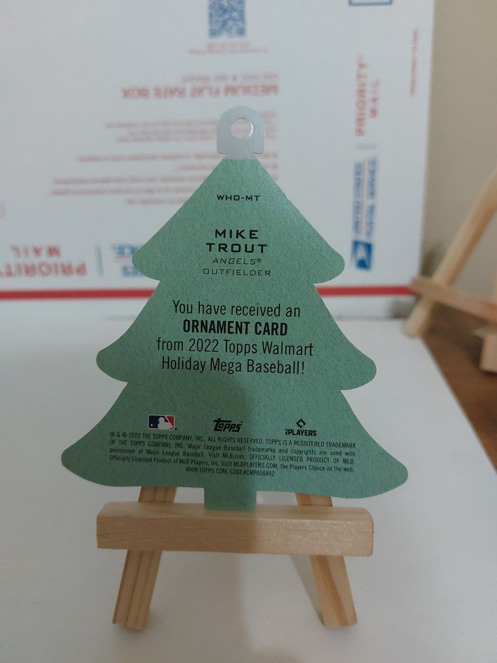 2022 Topps Holiday Mike Trout SP Christmas Tree Ornament Card #WHO-MT ...