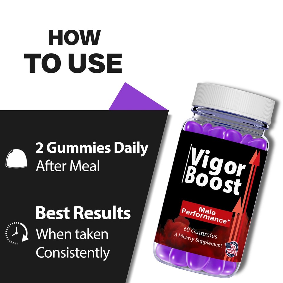 ( 6 Pack ) Vigor Boost Gummies - VigorBoost Performance Support for Men ...