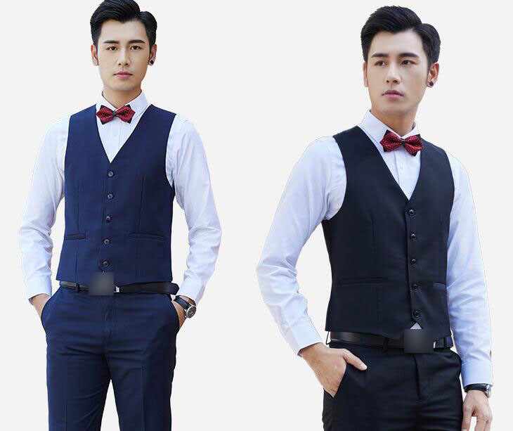 Plus size Men Business Vest Suit Vest Wedding Host Waist Coat Casual ...