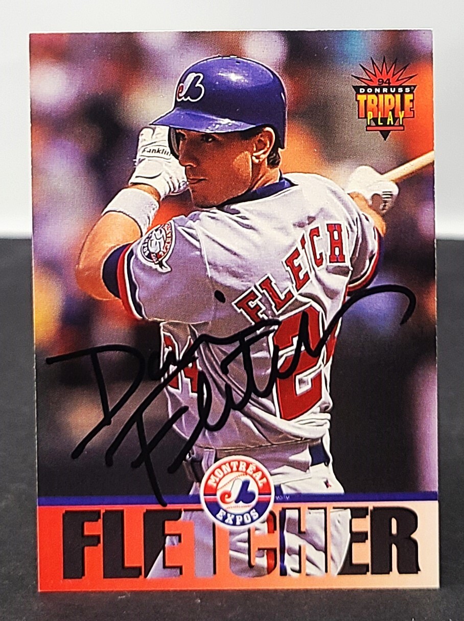 DARRIN FLETCHER Signed 1994 Donruss Triple Play Card #94 Montreal Expos ...