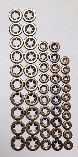 Star Push On Retainer Washers Assorted Clips Fastener Lock 10x3,4,5,6 ...