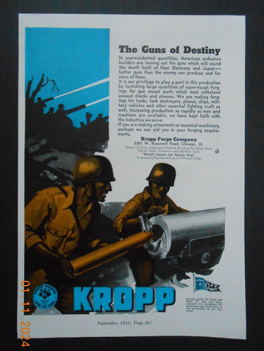 1943 WWII Kropp Forge CO Chicago IL U.S. Soldiers loading rocket ...