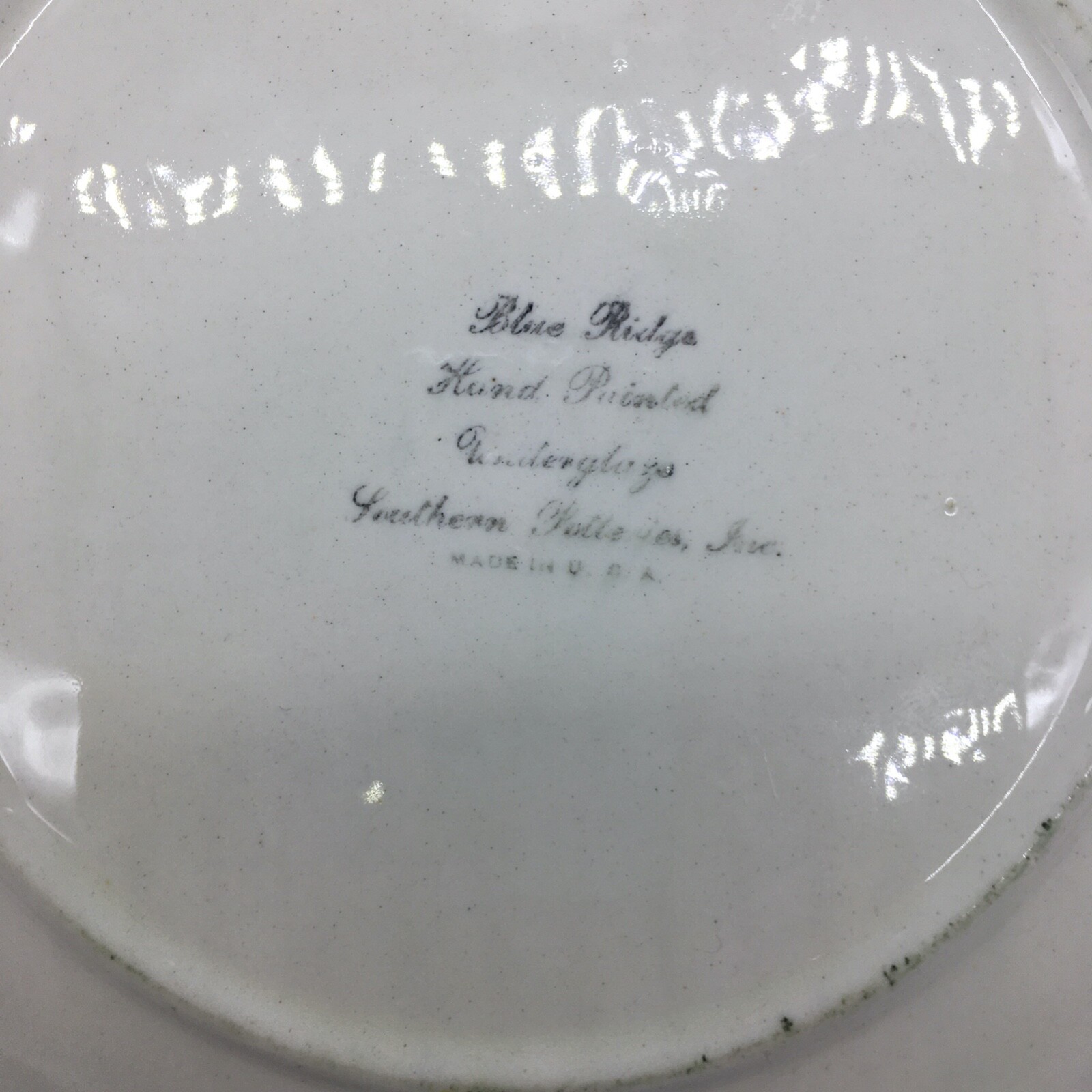 Blue Ridge Hand Painted Dinner Plates Set of 2 Light Green Trim ...