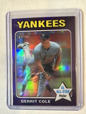 2024 Topps Heritage Chrome 331 Gerrit Cole purple refractor card ...