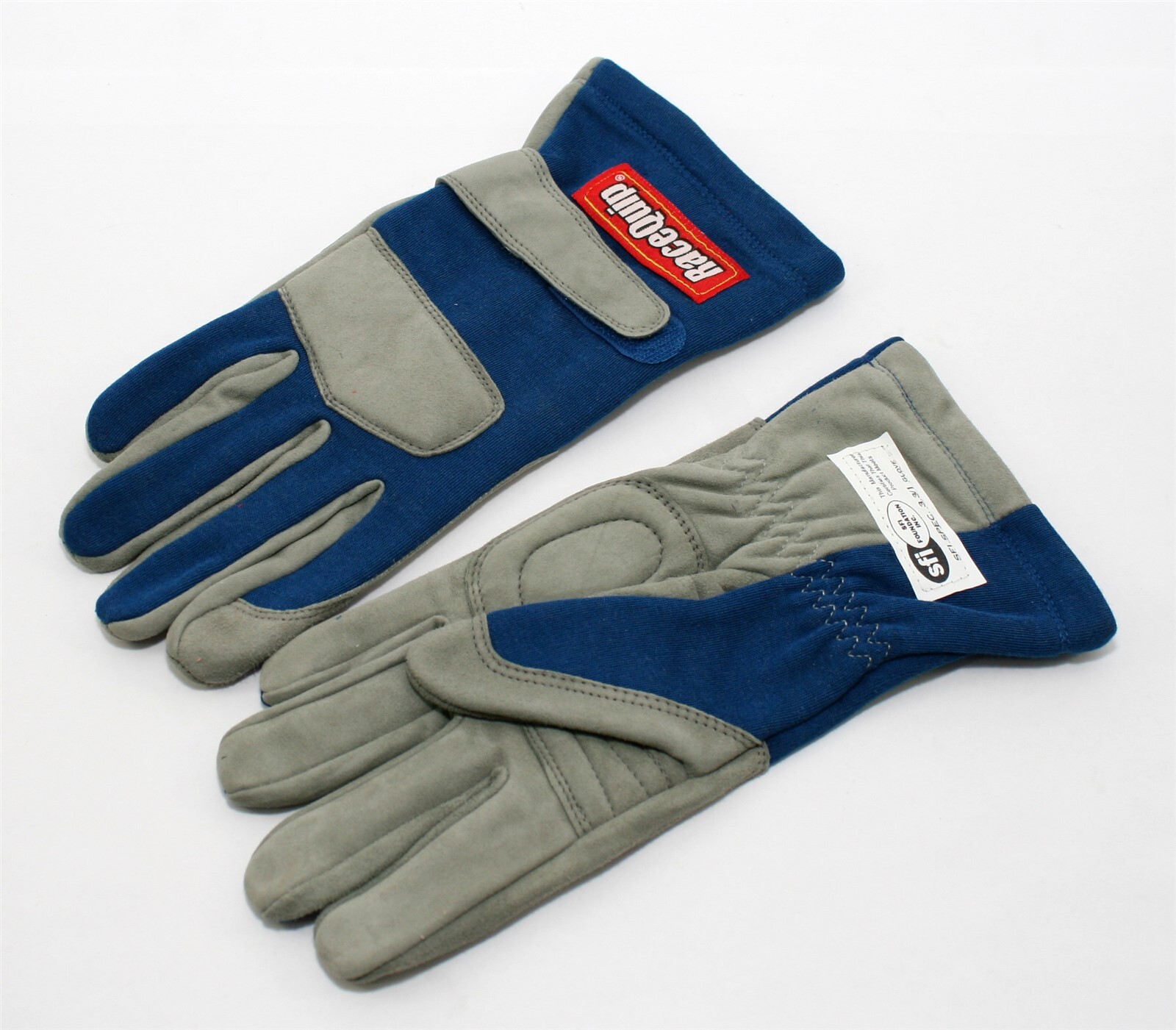 RaceQuip 351025 Large 1-Layer Blue Auto Racing Driving Gloves Nomex SFI ...