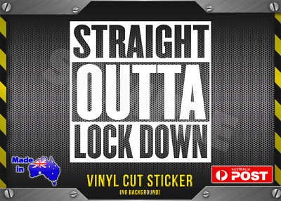 STRAIGHT OUTTA LOCK DOWN Compton Freedom WHITE Vinyl Cut Decal FREE ...