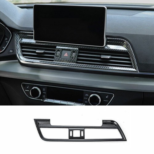 >For Audi Q5 2018-21 Carbon Fiber Textured Central Console Air Outlet ...