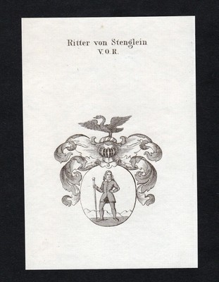 1820 Stenglein Wappen Adel coat of arms heraldry Heraldik Kupferstich ...