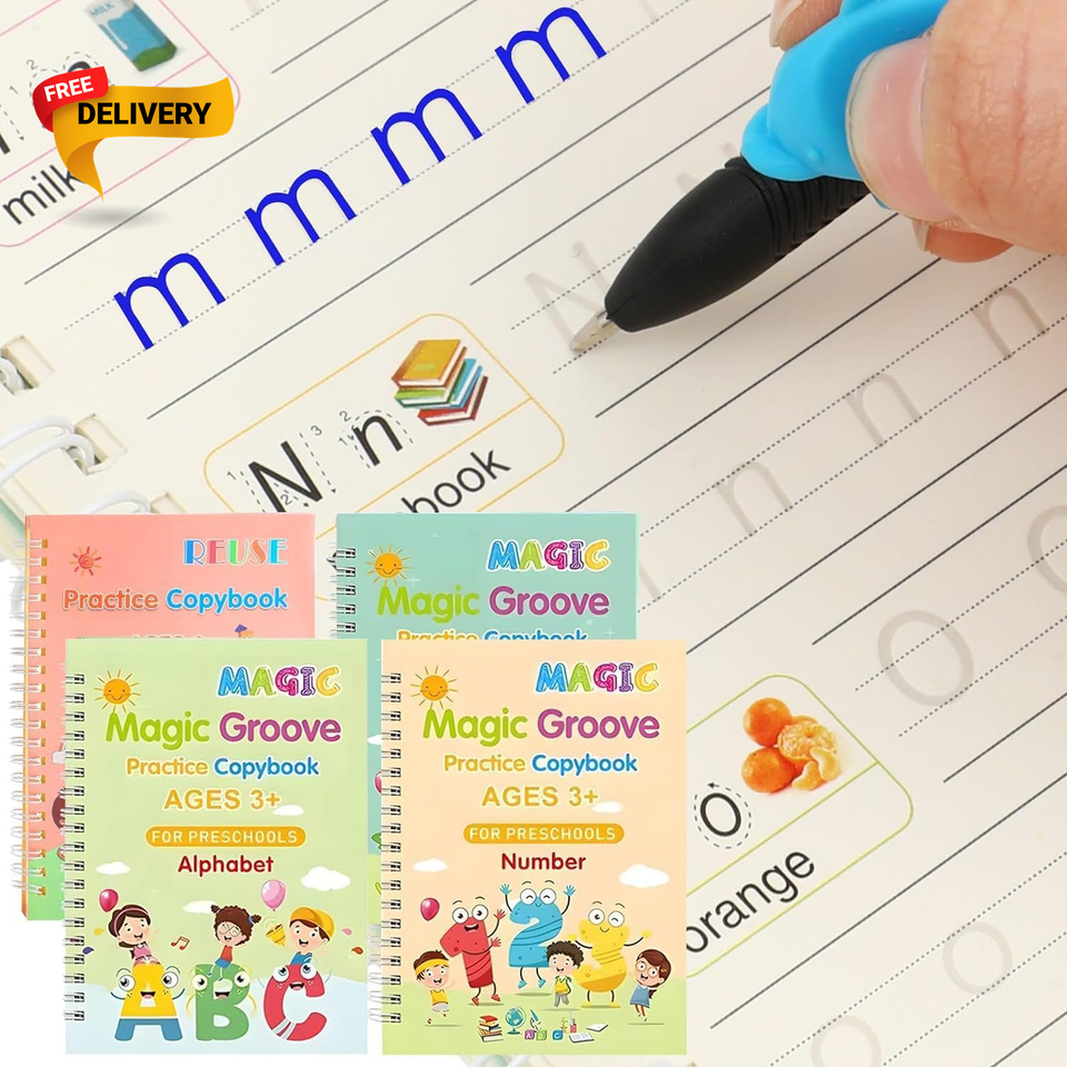 Magic Grooved Writing Practice for Kids Grooved Writing Books Reusable ...