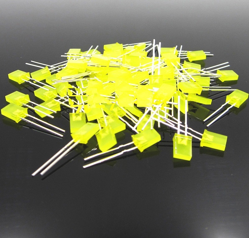 100PCS 2x5x7mm 2*5*7MM Rectangle LED Yellow Colour Yellow Light ...