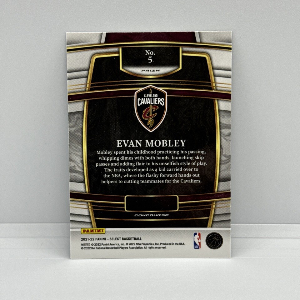 2021-22 PANINI SELECT EVAN MOBLEY RETAIL BLUE SILVER PRIZM CONCOURSE ...