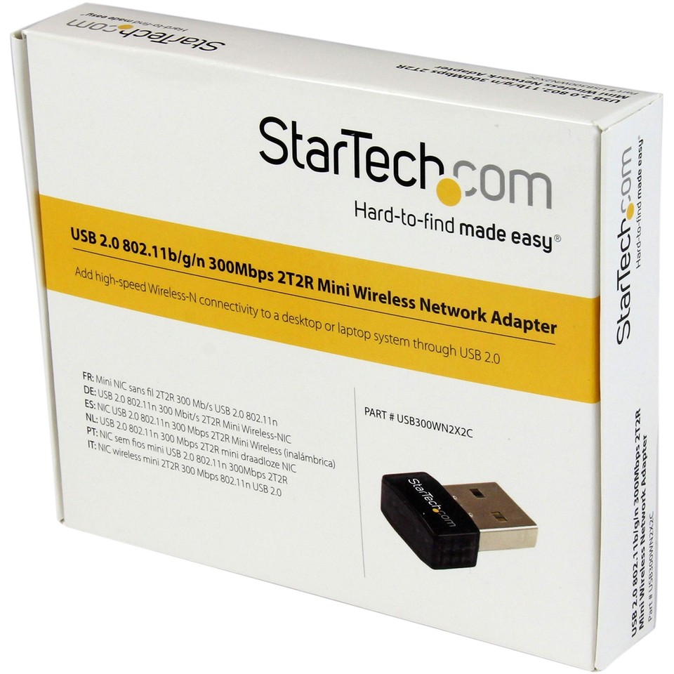 StarTech.com USB 2.0 300 Mbps Mini Wireless-N Lan Adapter - WiFi USB ...