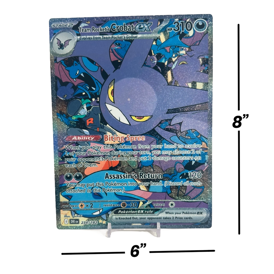 Team Rocket's Crobat EX SIR - Destined Rivals | Jumbo Metal 6" x 8 ...