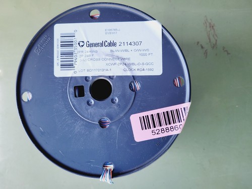 General Cable Cross Connect Wire XCWF-2P24-W/BL-O-S-GCC 1000ft 2114307 ...