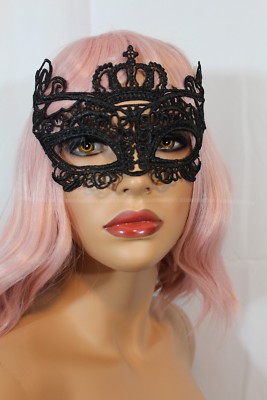 New Black lace sexy party crown mask Costume | eBay