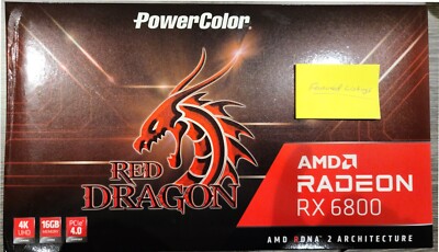 PowerColor Red Dragon AMD Radeon RX 6800 3DHR OC 16GB GDDR6 Graphic ...