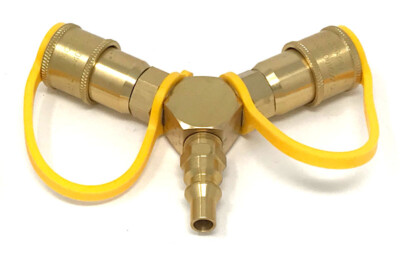 1/4" RV Propane Quick Connect Y Splitter Adapter, RV Quick Connect ...
