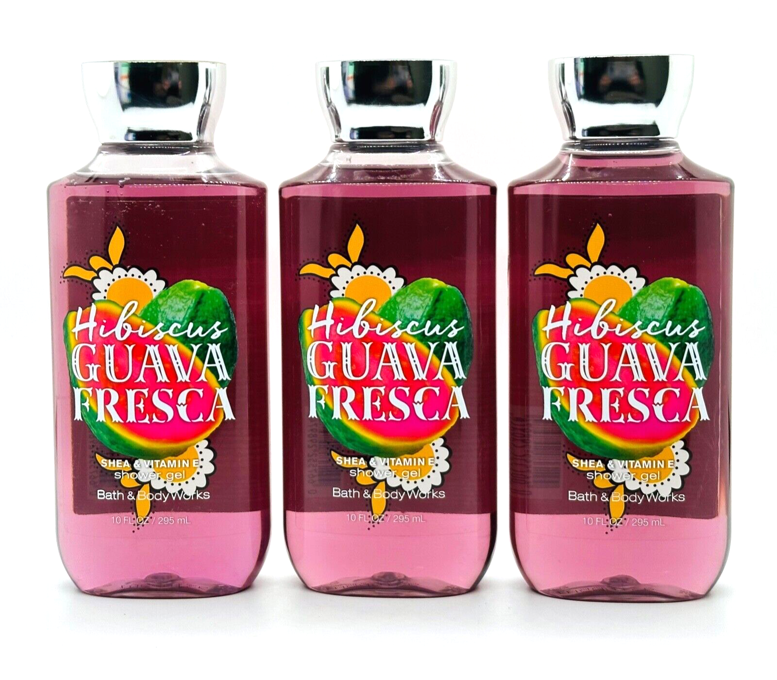 3-Pack Bath & Body Works Hibiscus Guava Fresca Shower Gel Wash 10 fl.oz ...