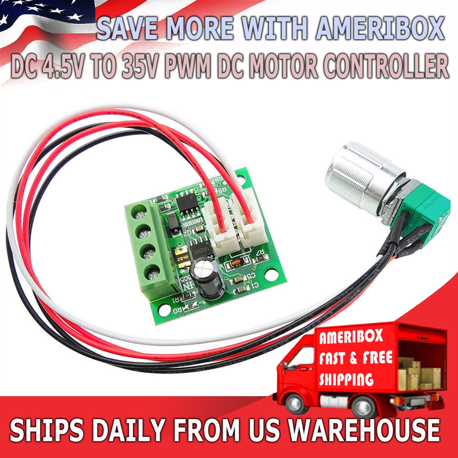 6V 12V 2A 30W DC Motor Speed Controller PWM Adjustable Variable Driver ...
