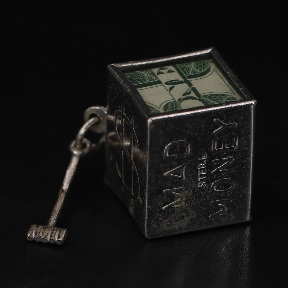 VTG Sterling Silver - Mad Money Dollar Bill Emergency Box Bracelet ...