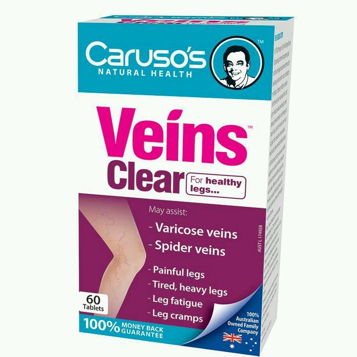 BEST PRICE! VEINS CLEAR 60 TABS CARUSO'S NATURAL HEALTH VARICOSE SPIDER ...