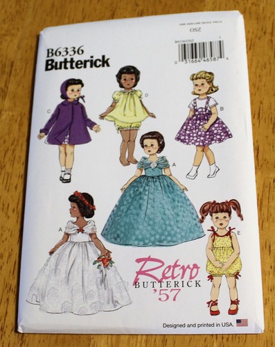 Butterick: PATTERN #6336 - 18 Inch DOLL CLOTHES - Dress, Gown, Coat ...
