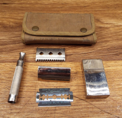 Gillette 1918 PROPERTY US Army WWI Military Khaki DE Safety Razor Set ...