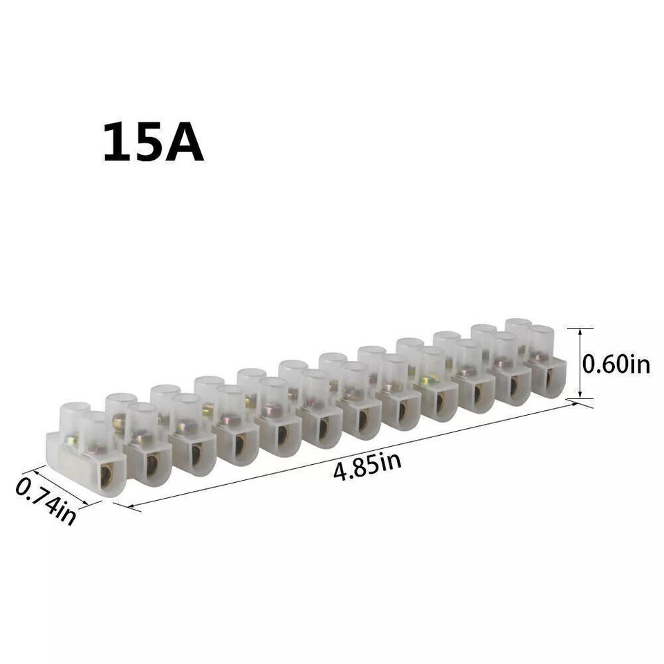 12 Way Connector Strip 3/6/10/15/30A Electrical Wire Terminal Block ...